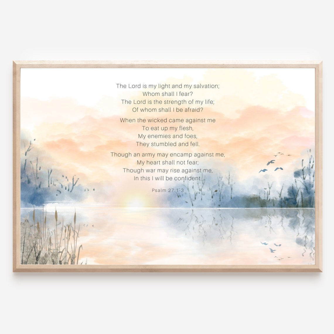 Psalm 27:1-3 the Lord is My Light and My Salvation, Printable, Bible ...