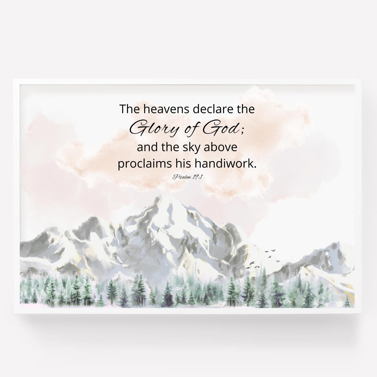 Psalm 19:1 the Heavens Declare the Glory of God, Printable, Bible Verse ...
