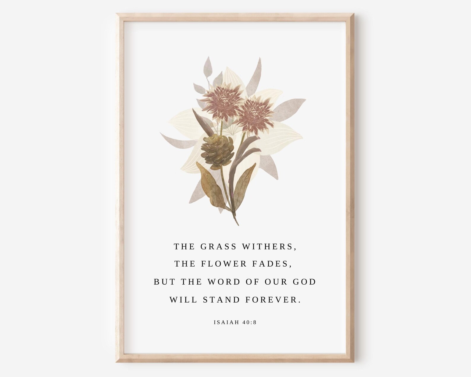 Isaiah 40:8 the Grass Withers Printable Bible Verse Wall Art - Etsy