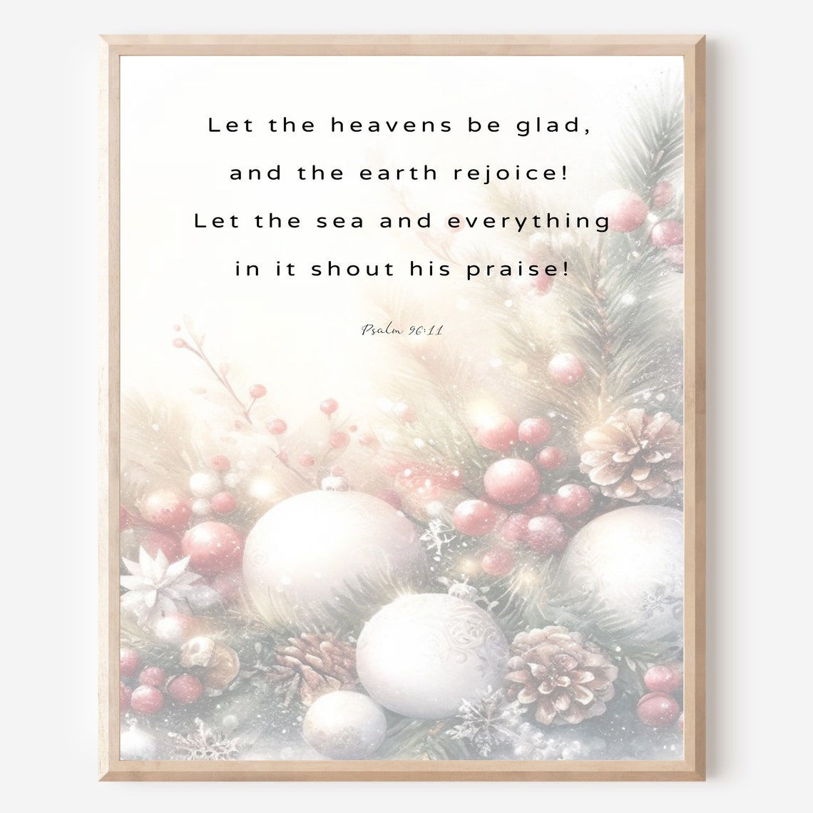 Psalm 96:11 Christmas Print, Christian Wall Art (digital Download) - Etsy