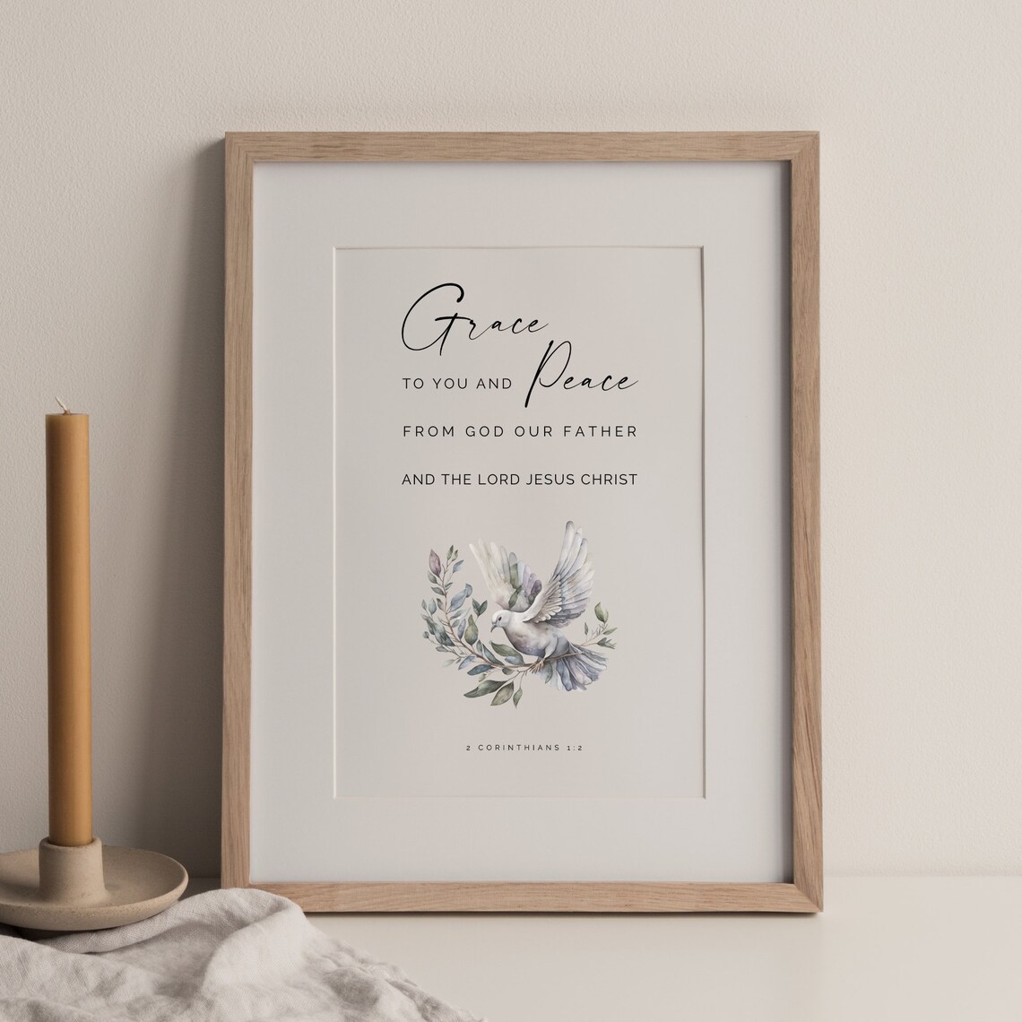 2 Corinthians 1:2 Grace to You and Peace, Bible Verse Wall Art ...