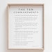 The Ten Commandments - Exodus 20:1-17, Printable, Christian Art ...