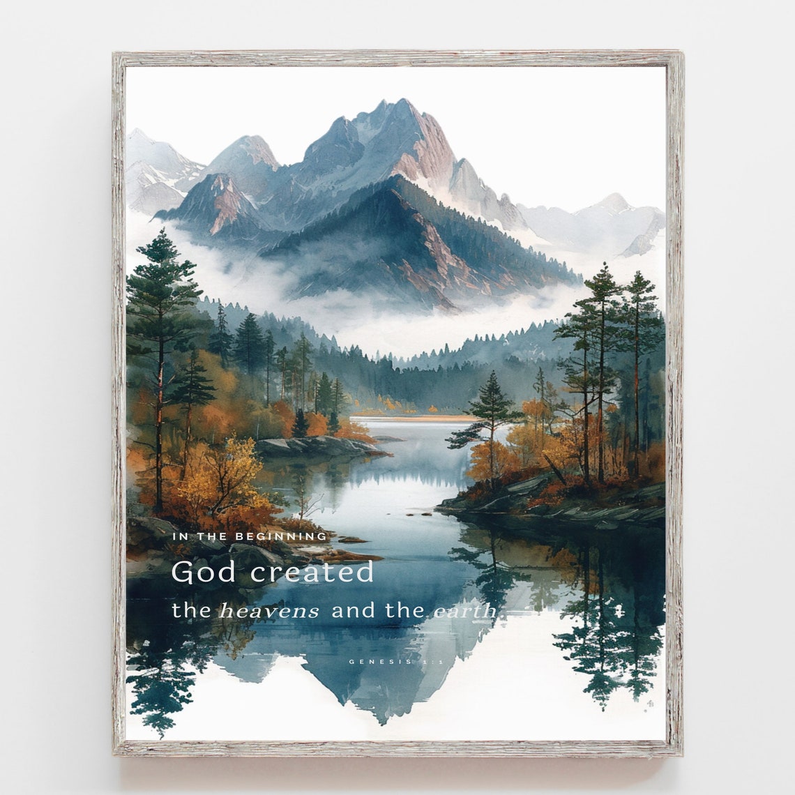 Genesis 1:1 in the Beginning, Printable, Christian Art, Digital Prints ...