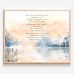 Psalm 27:1-3 the Lord is My Light and My Salvation, Printable, Bible ...