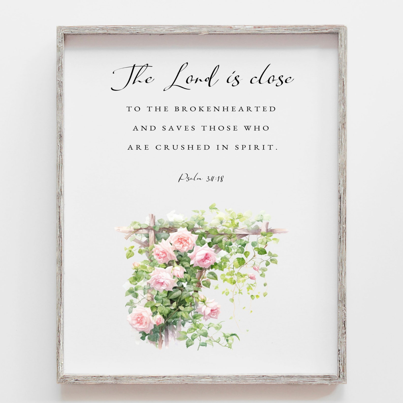 Psalm 34:18 the Lord is Close to the Broken Hearted, Printable ...