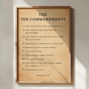 Ten Commandments Art Print: Exodus 20, Christian Wall Art (digital ...