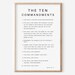 The Ten Commandments Print – Exodus 20:1-17, Bible Verse (digital ...
