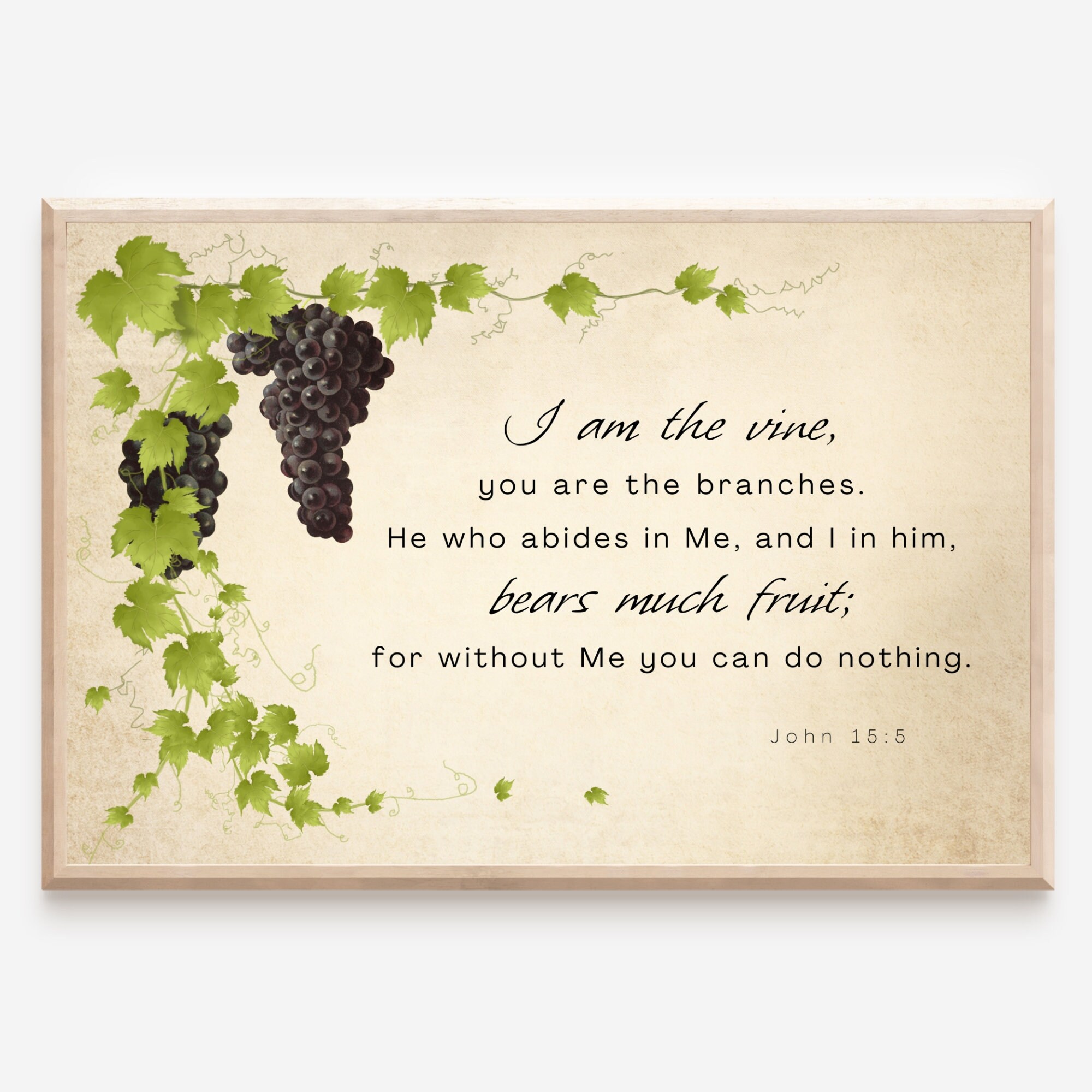 John 15:5 I Am the Vine, You Are the Branches. Printable, Bible Verse ...
