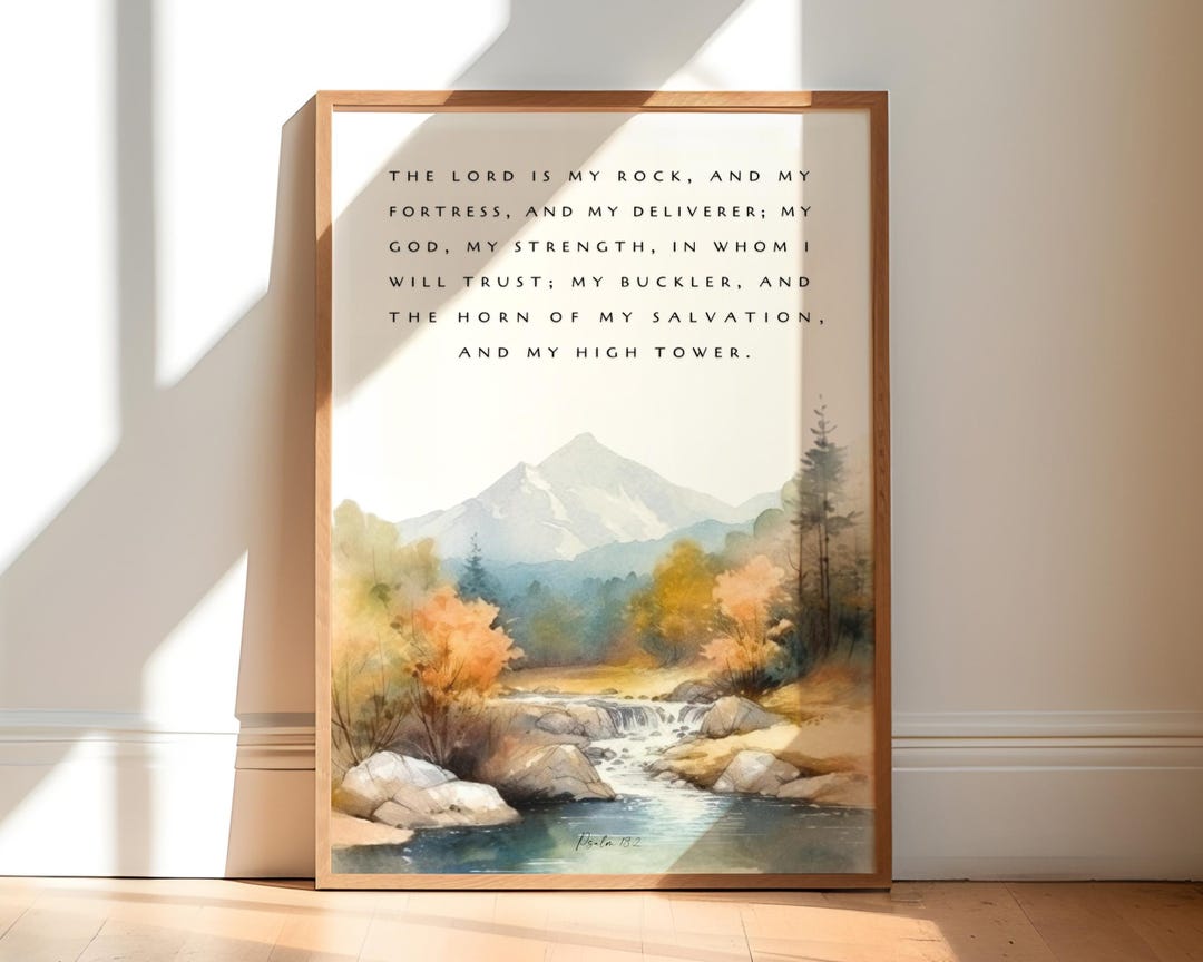 Psalm 18:2 the LORD is My Rock, Printable, Christian Art, Bible Verse ...