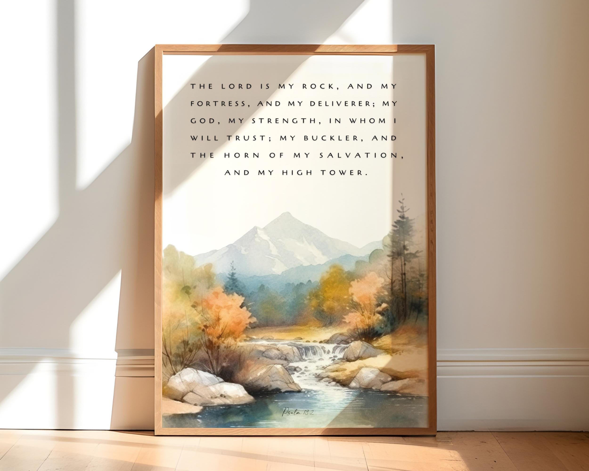 Psalm 18:2 the LORD is My Rock, Printable, Christian Art, Bible Verse ...
