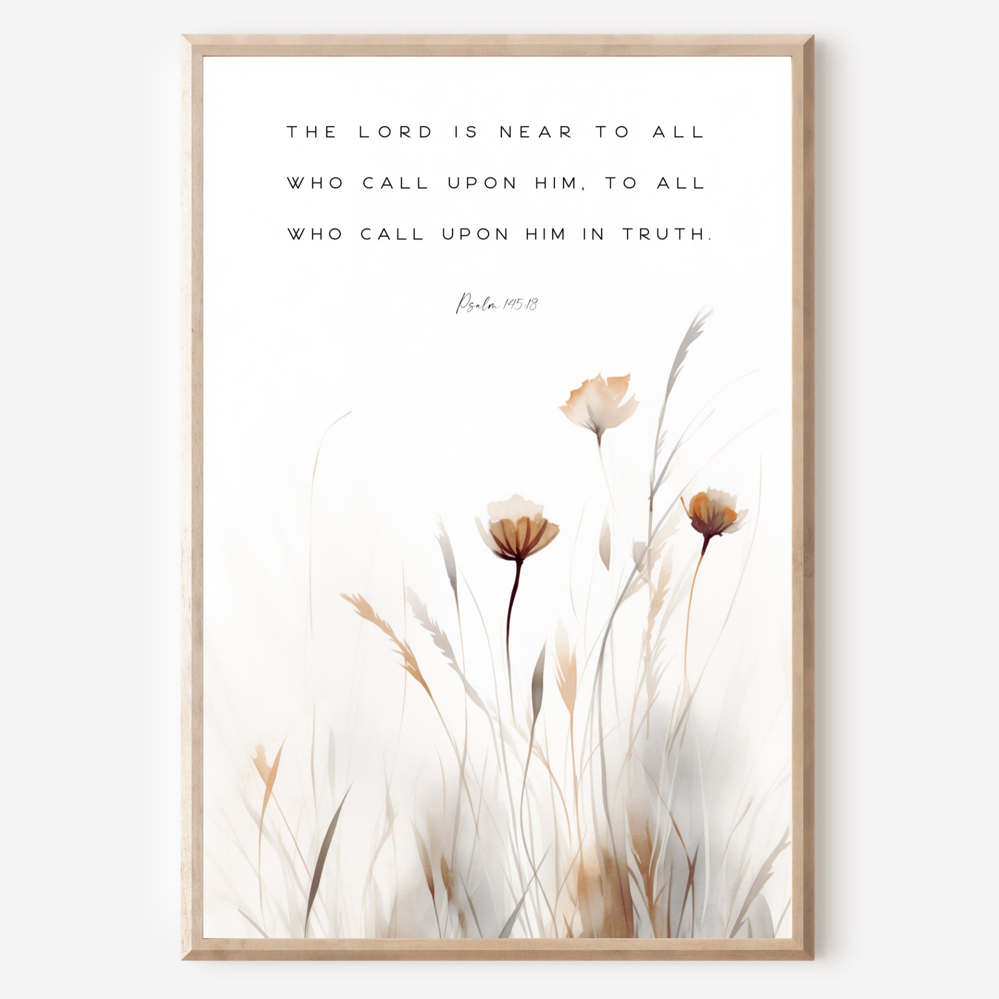 Psalm 145:18 the LORD is Near, Printable, Christian Art, Wall Decor ...