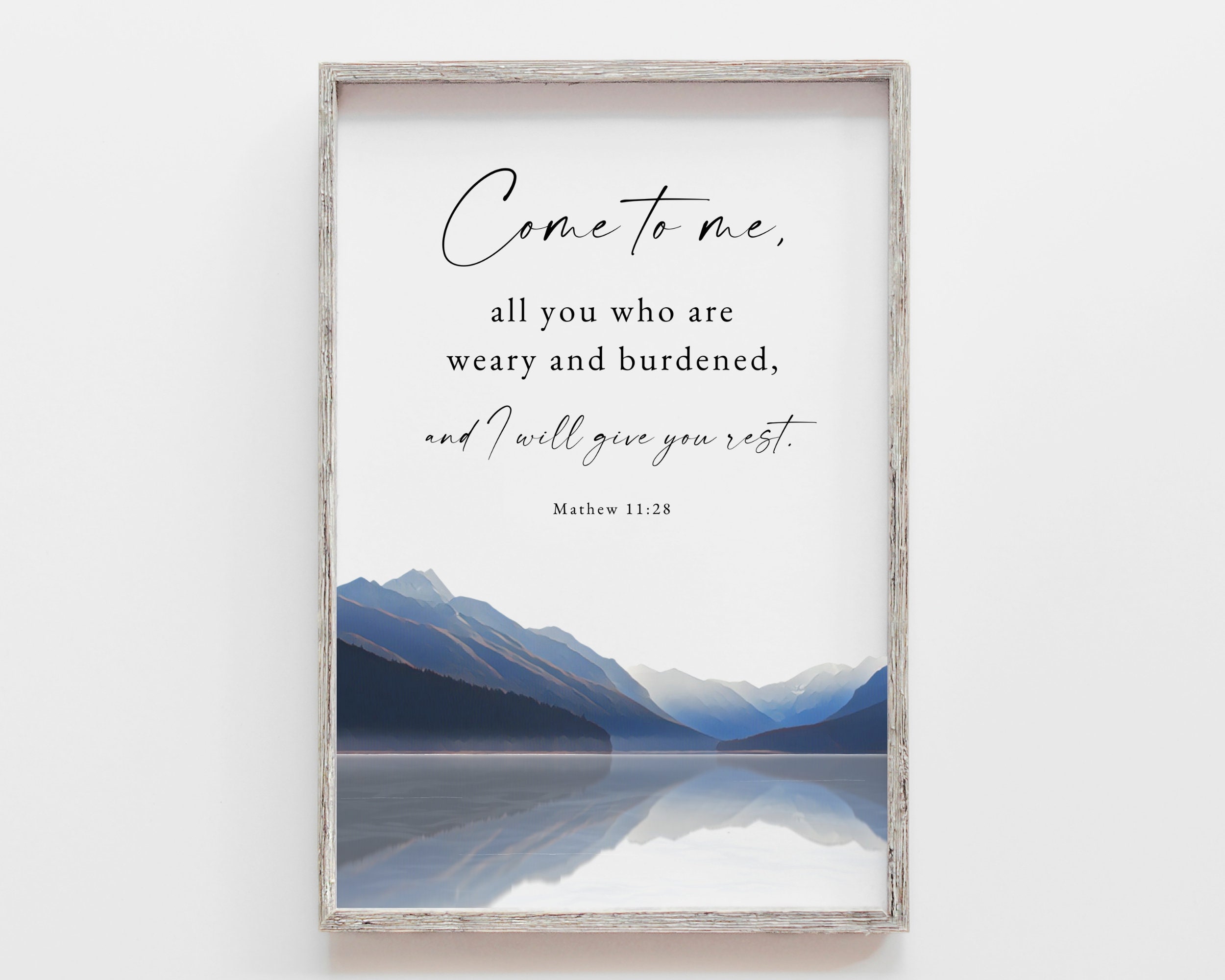 Matthew 11:28 Come to Me All You Who Are Weary, Printable Bible Verse ...