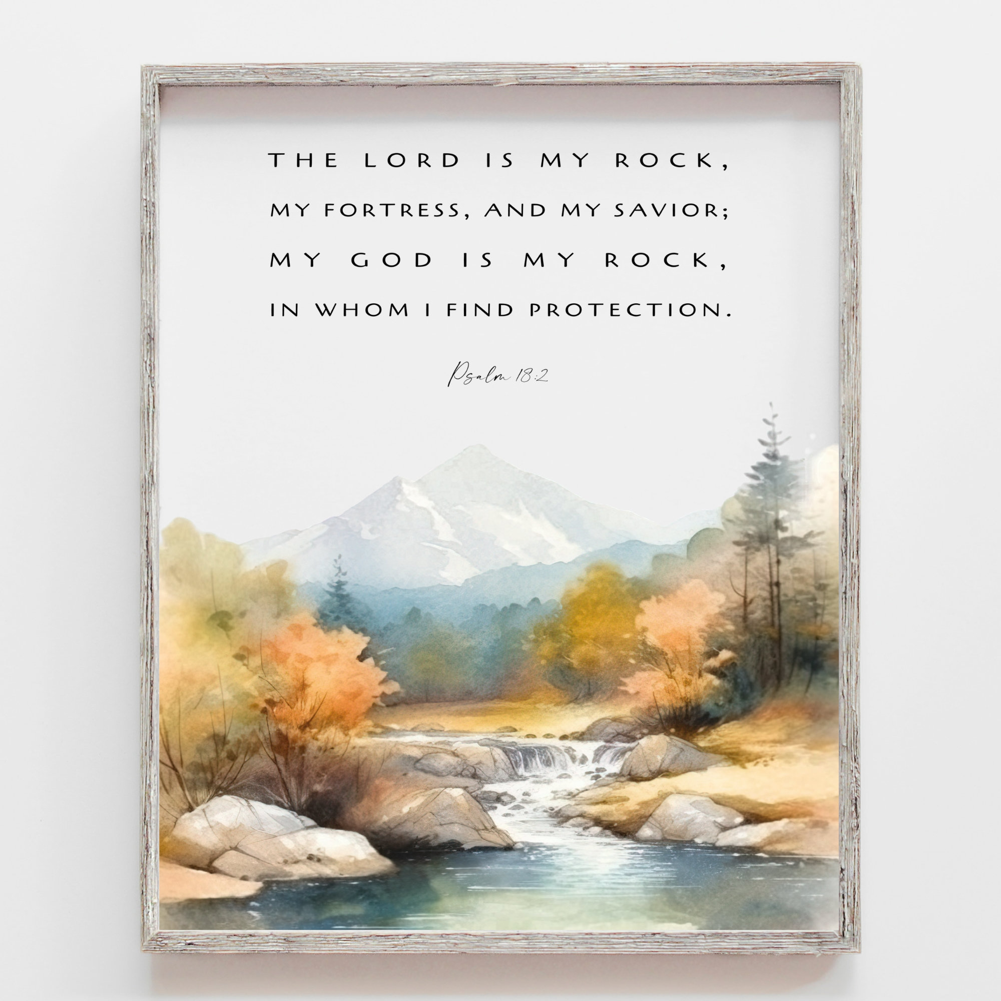 Psalm 18:2 the LORD is My Rock, Printable, Christian Art, Bible Verse ...