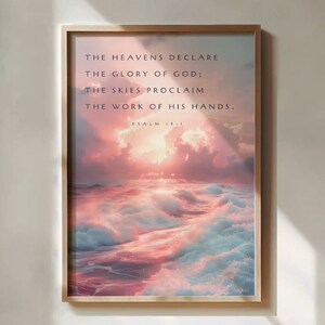 Psalm 19:1 the Heavens Declare the Glory of God, Printable, Christian ...