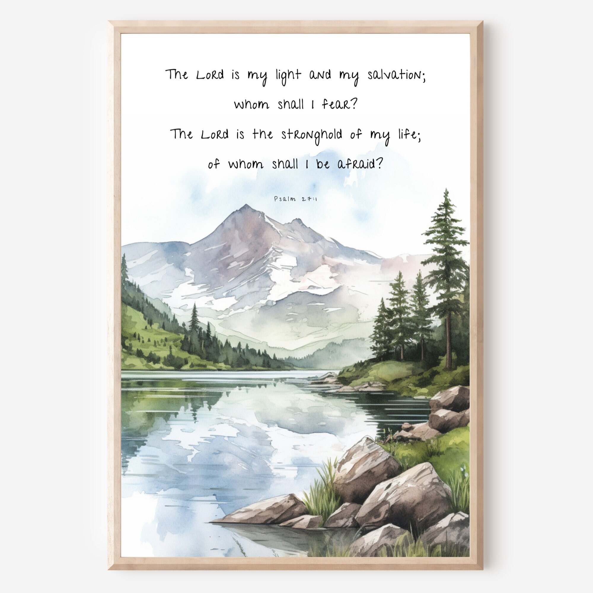 Psalm 27:1 the Lord is My Light and My Salvation, Printable, Wall Art ...