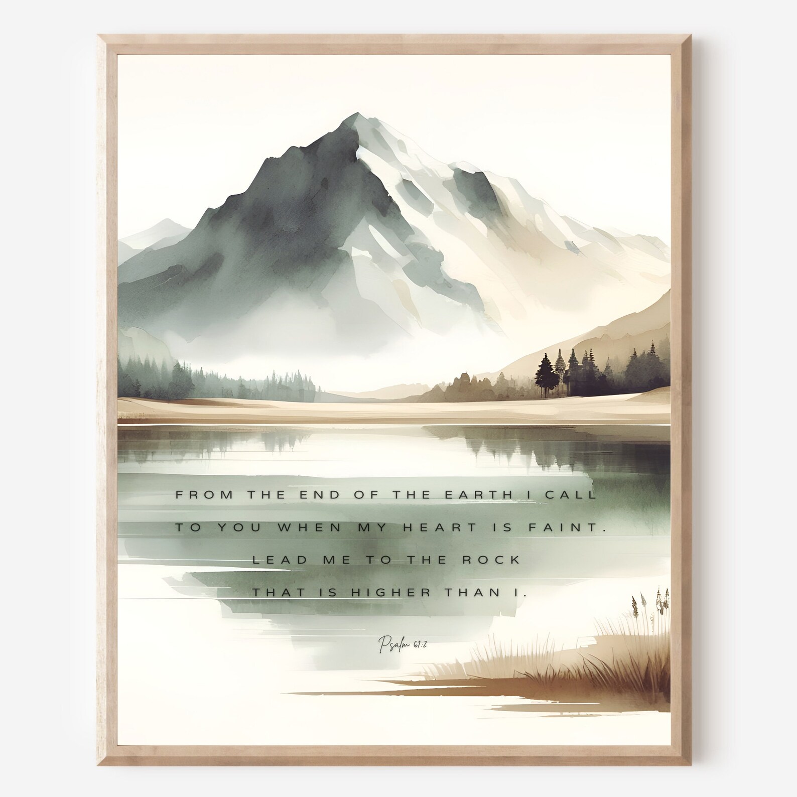 Psalm 61:2 Lead Me to the Rock, Printable, Bible Verse Wall Art ...