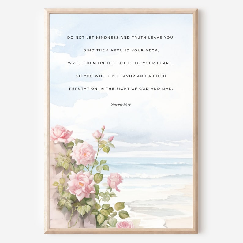 Proverbs 3:3-4 Do Not Let Kindness and Truth Leave You, Printable Wall ...