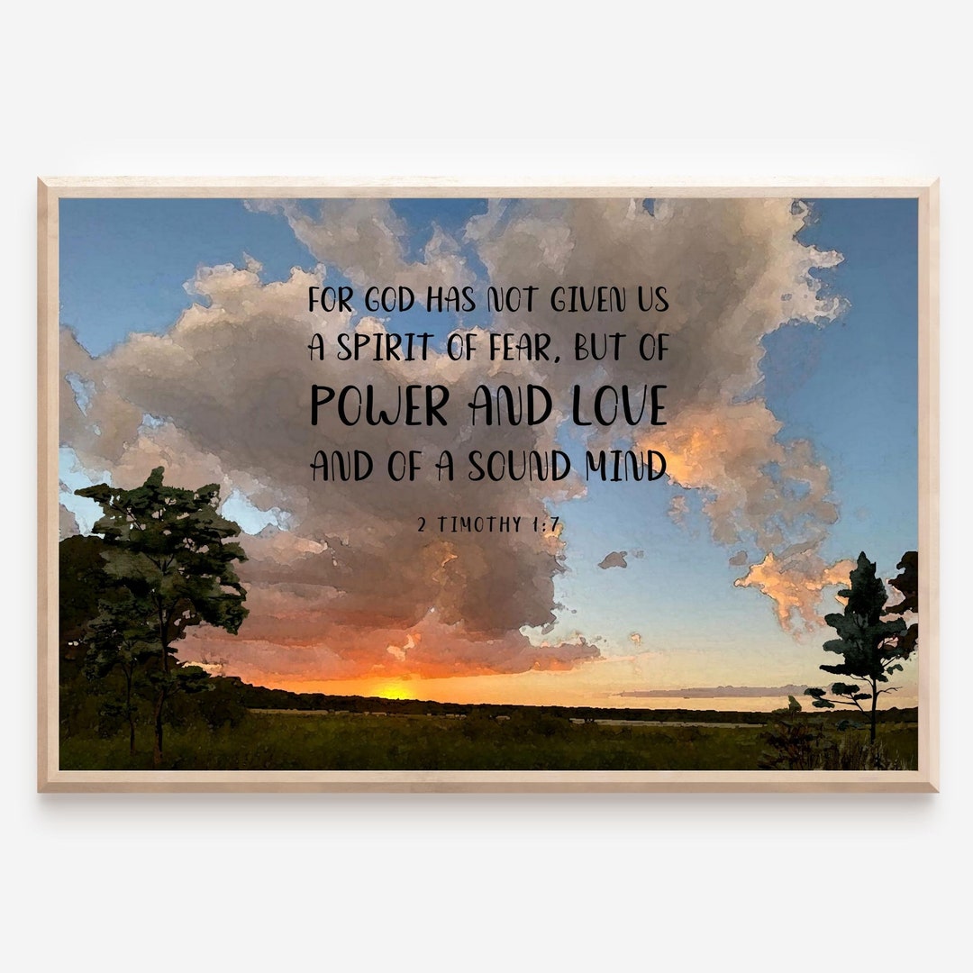 2 Timothy 1:7 Bible Verse Printable Wall Art (digital Download) - Etsy