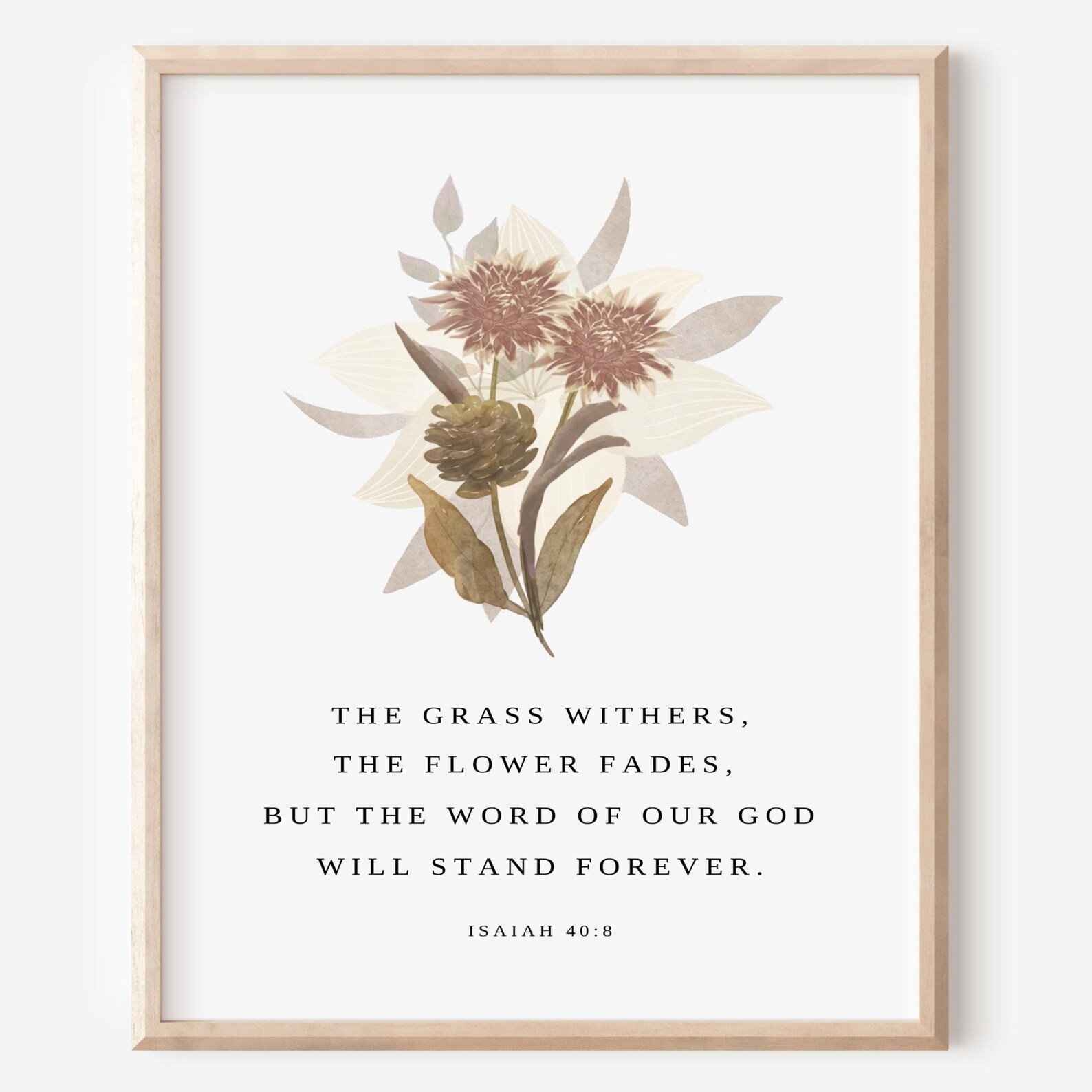 Isaiah 40:8 the Grass Withers Printable Bible Verse Wall Art - Etsy