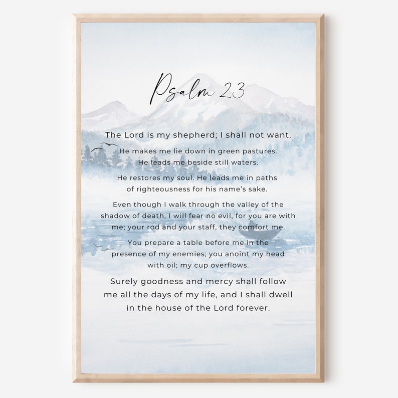 Psalm 23 the Lord is My Shepherd, Printable, Bible Verse Wall Art ...