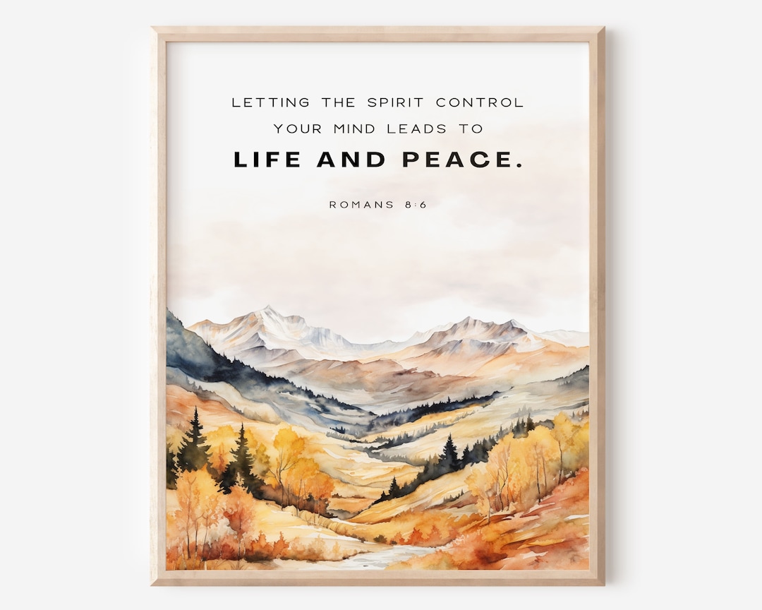 Romans 8:6 Letting the Spirit, Printable Christian Wall Art, Digital ...