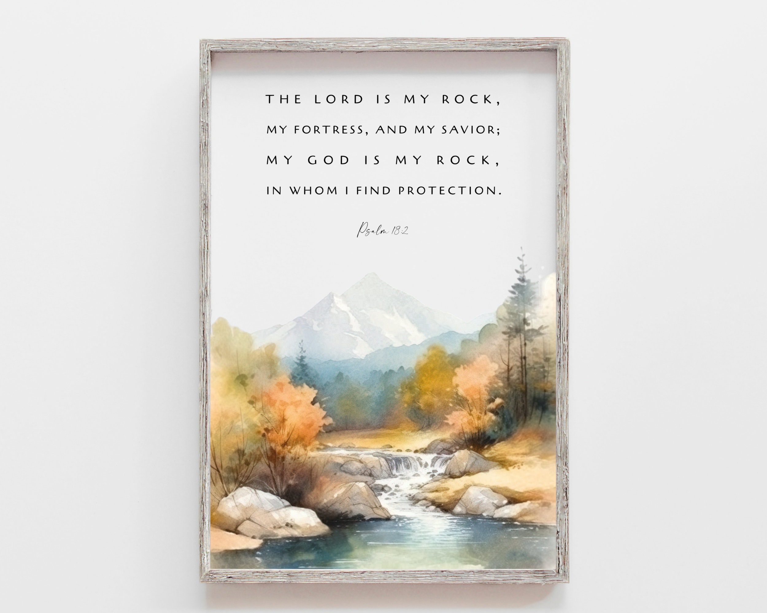 Psalm 18:2 the LORD is My Rock, Printable, Christian Art, Bible Verse ...