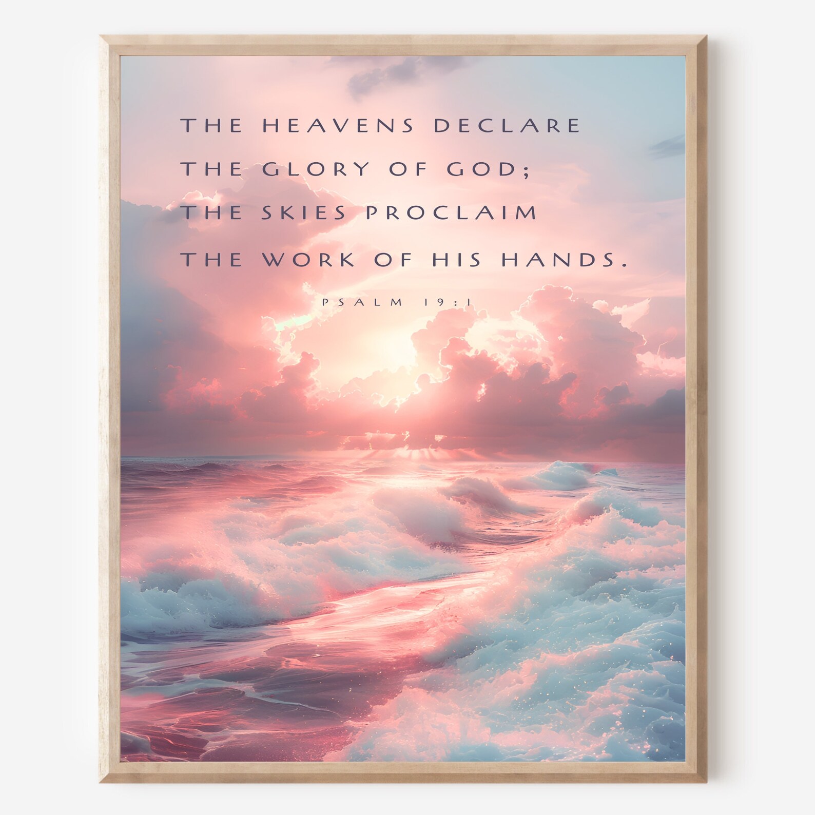 Psalm 19:1 the Heavens Declare the Glory of God, Printable, Christian ...