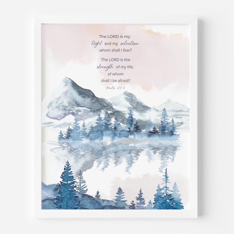 Psalm 27:1 the Lord is My Light and My Salvation Printable | Etsy