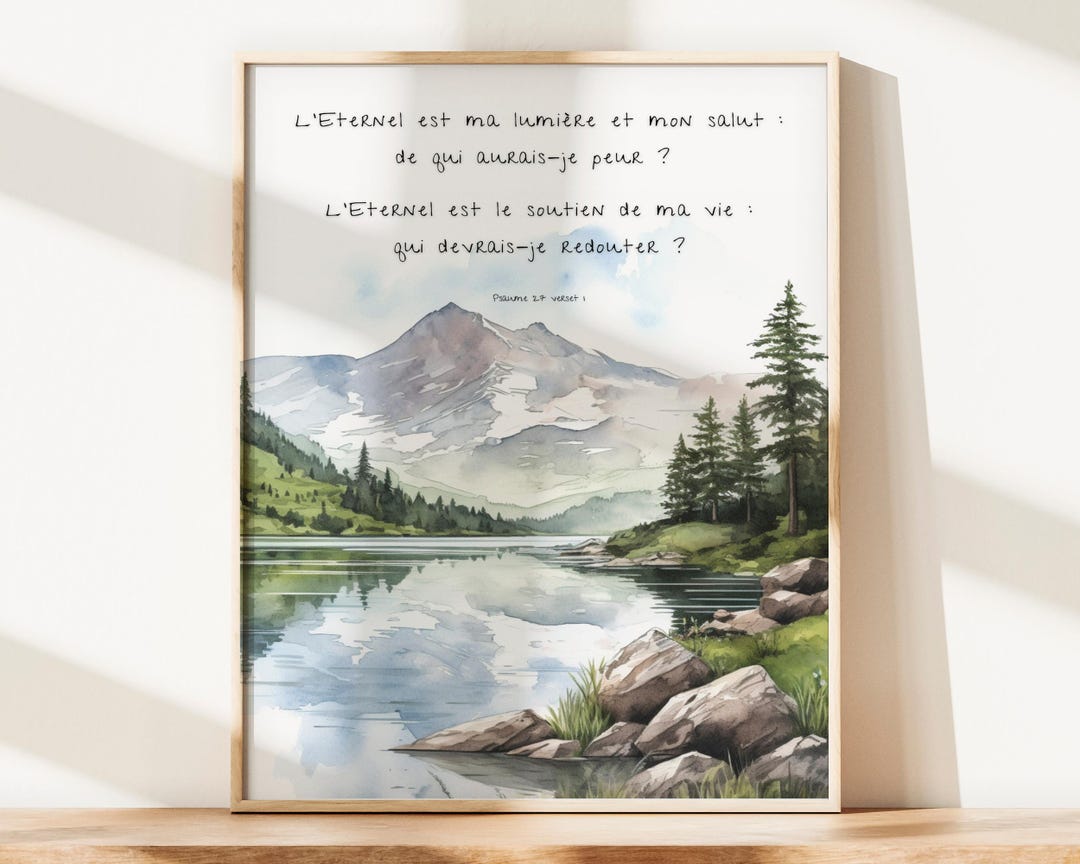 Psalm 27:1 French Bible Verse Print, Christian Wall Art (digital ...
