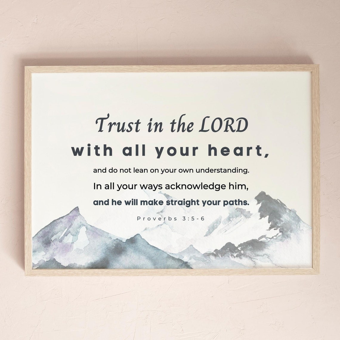 Proverbs 3:5 Trust in the Lord With All Your Heart Printable - Etsy