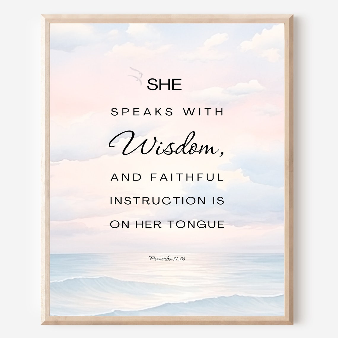 Proverbs 31:26 Bible Verse Print, Christian Wall Art (digital Download ...