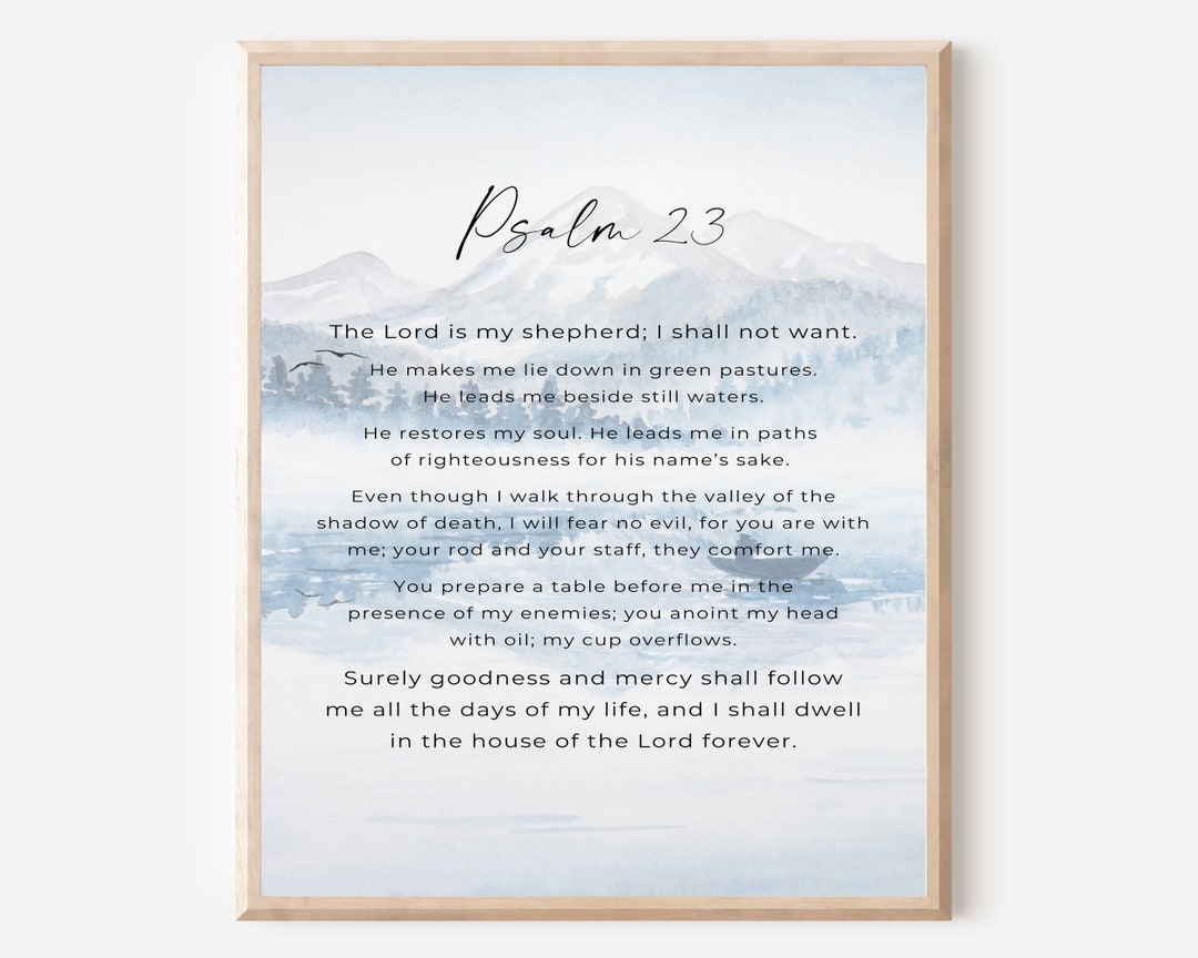 Psalm 23 the Lord is My Shepherd, Printable, Bible Verse Wall Art ...