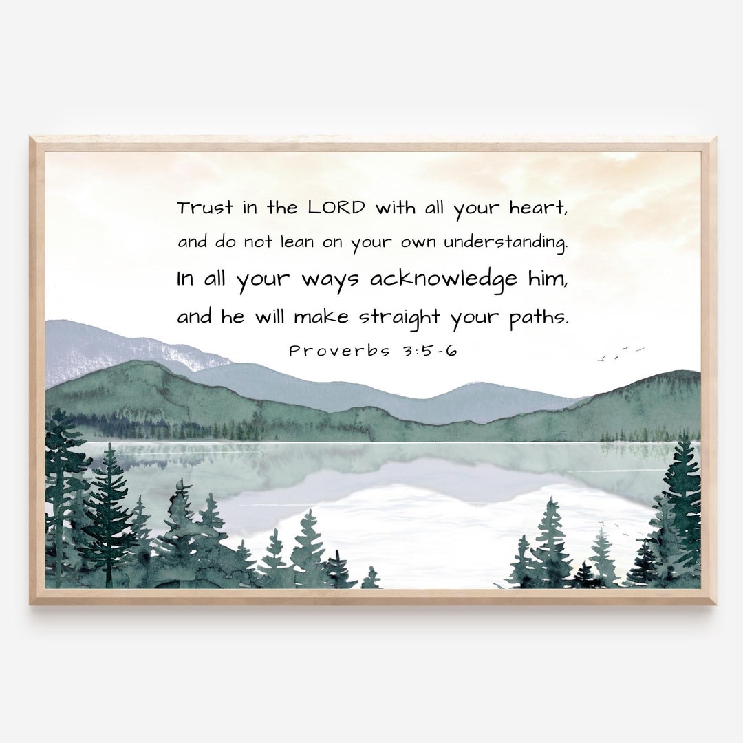 Proverbs 3:5 Trust in the Lord With All Your Heart, Printable, Bible ...