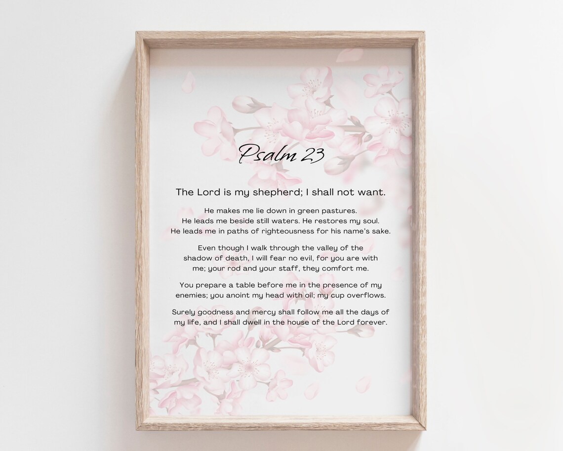 Psalm 23 the Lord is My Shepherd, Bible Verse Wall Art, Christian Wall ...