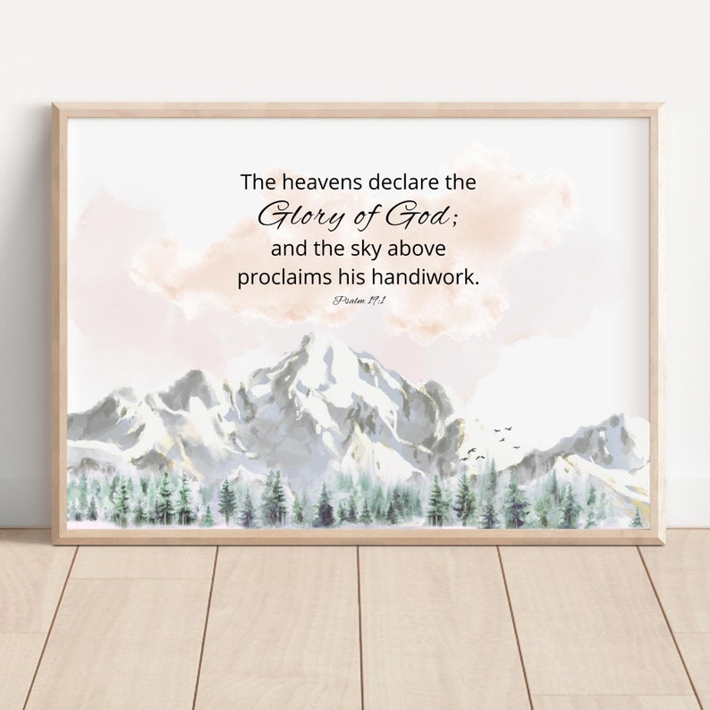 Psalm 19:1 the Heavens Declare the Glory of God Printable | Etsy