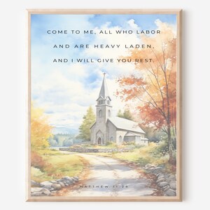 Matthew 11:28 Come to Me All You Who Are Weary, Printable Bible Verse ...