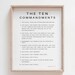 The Ten Commandments Exodus 20:1-17, Printable Christian Art ...