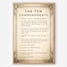 The Ten Commandments - Exodus 20:1-17, Printable, Christian Art ...