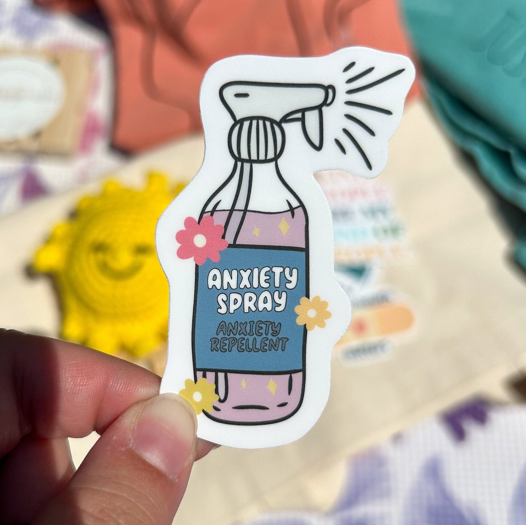 Anxiety Spray Bottle Sticker | Water Bottle Sticker | Cute Sticker ...