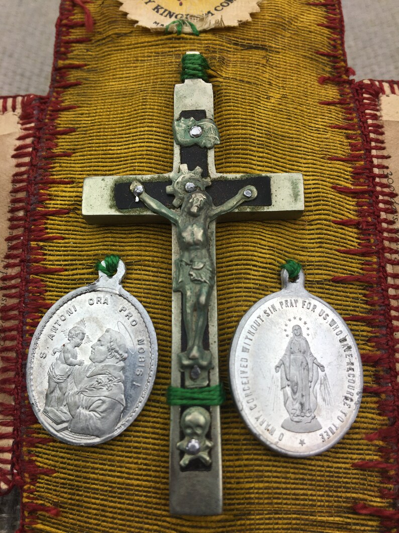 Antique Pocket Oratory With Skull and Crossbones Crucifix | Etsy