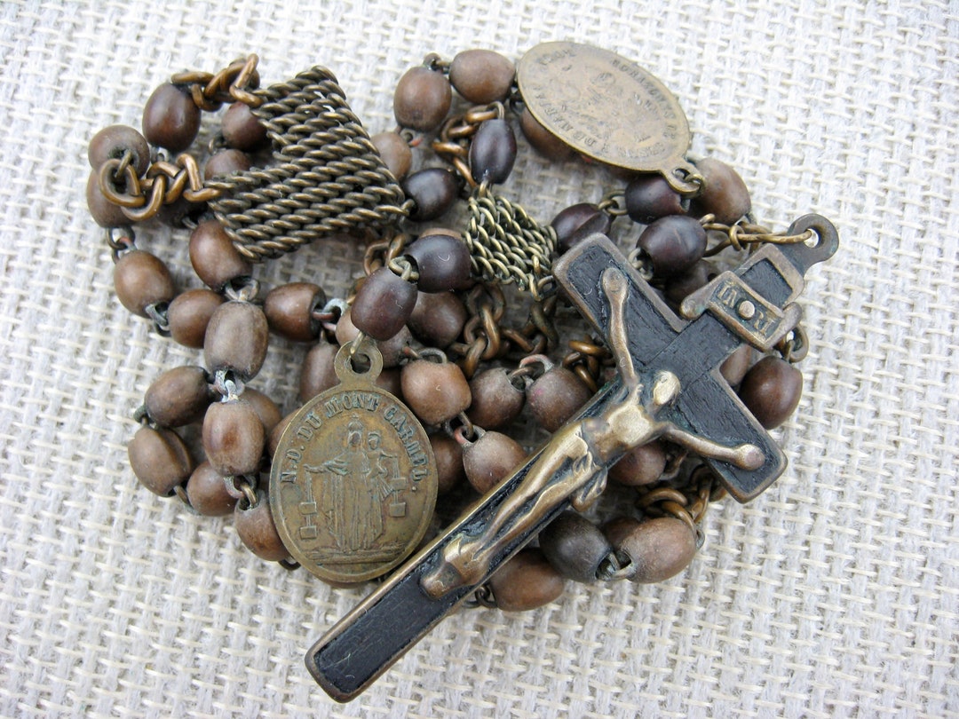 Corozo Bead Rosary With Credo-cross and Mesh Centerpiece - Etsy