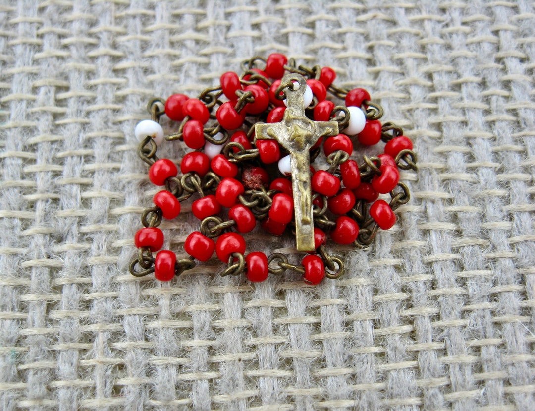 Very Tiny Rosary With Glass Beads - Etsy