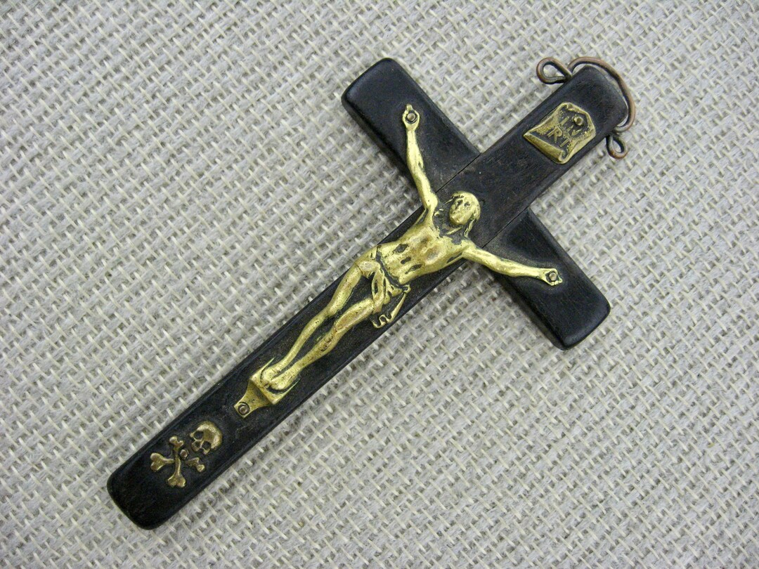 Handmade Wood Crucifix With Memento Mori - Etsy