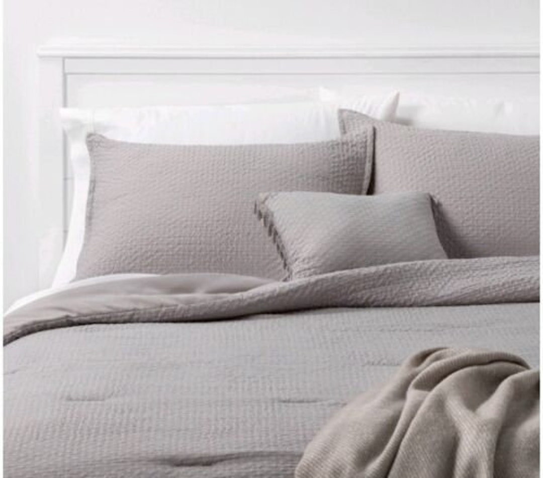 NEW Threshold Full / Queen 5pc Hollins Solid Comforter Set Gray - Etsy