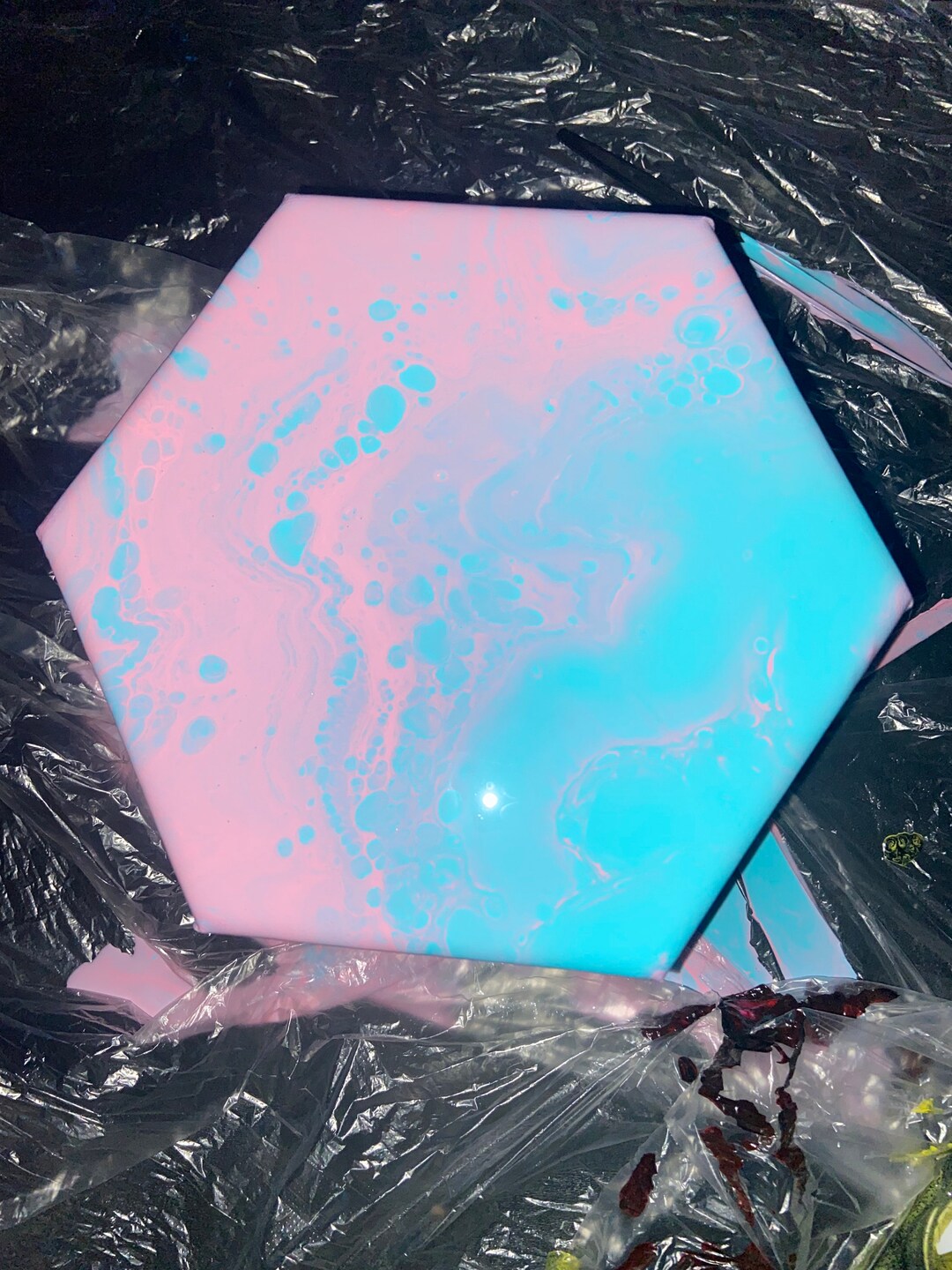 Custom Hexagon Drip Paintings - Etsy