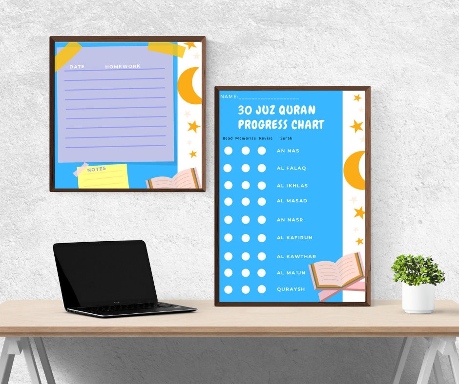 30 Juz Quran Progress Chart Surah Chapter Tracker With | Etsy UK