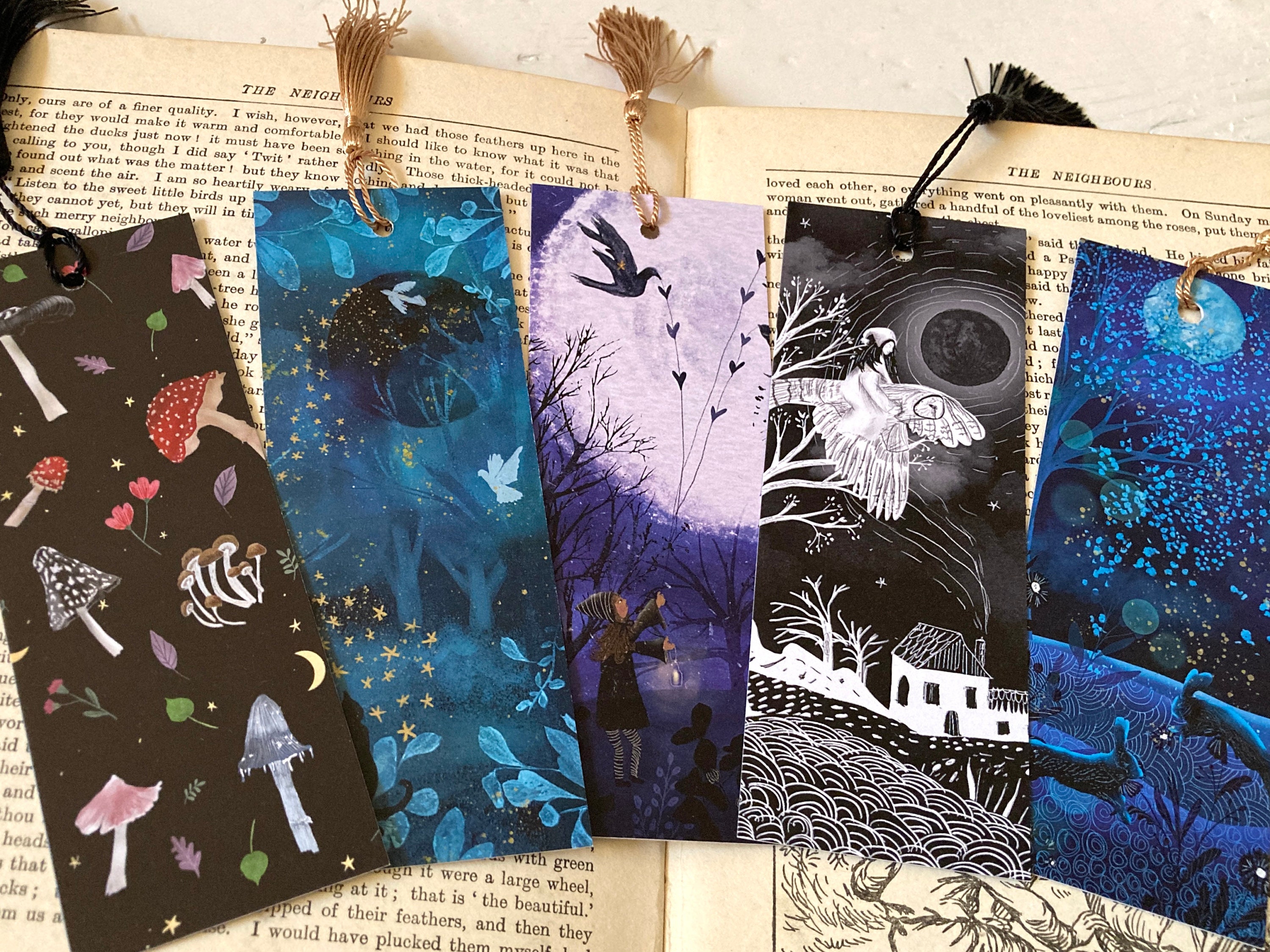 Bookmark 'night Wanderer' / Illustration / Magical / Moon / Double ...