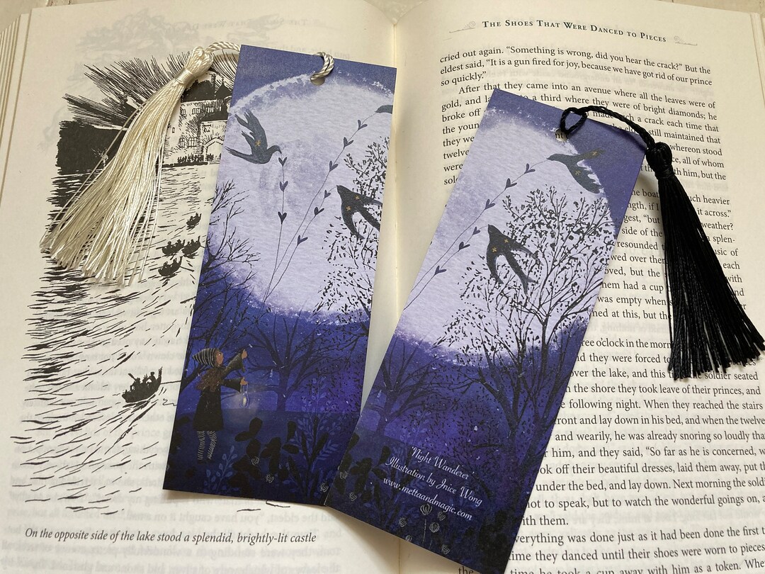 Bookmark - 'night Wanderer' / Illustration / Magical / Moon / Double ...