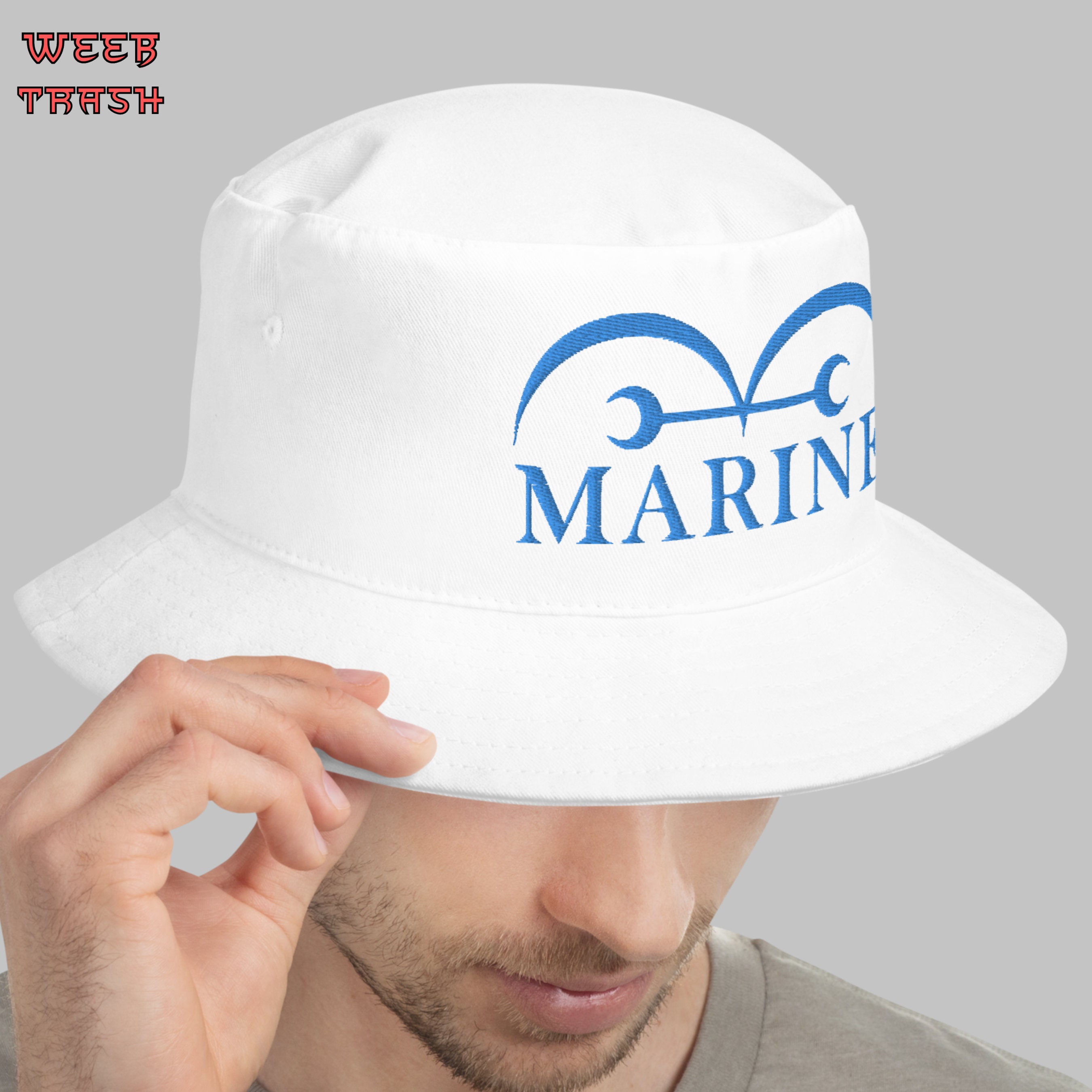 Marine Embroidered Bucket Hat Anime Bucket Hat - Etsy