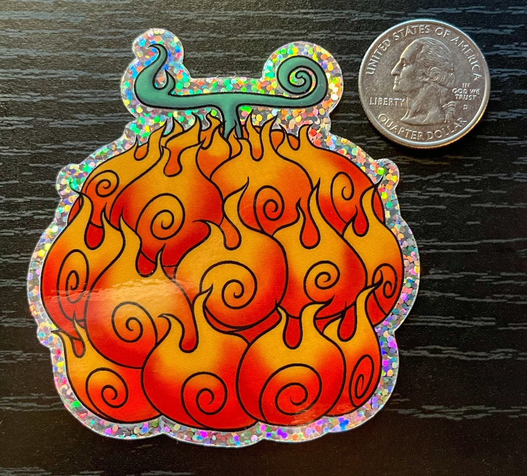 Mera Mera No Mi Glitter Sticker - Etsy